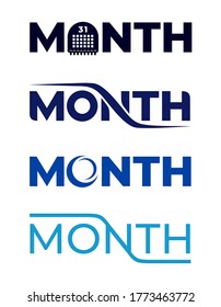 Set Month Logo Perfect Icon Typography Stock Vector (Royalty Free ...