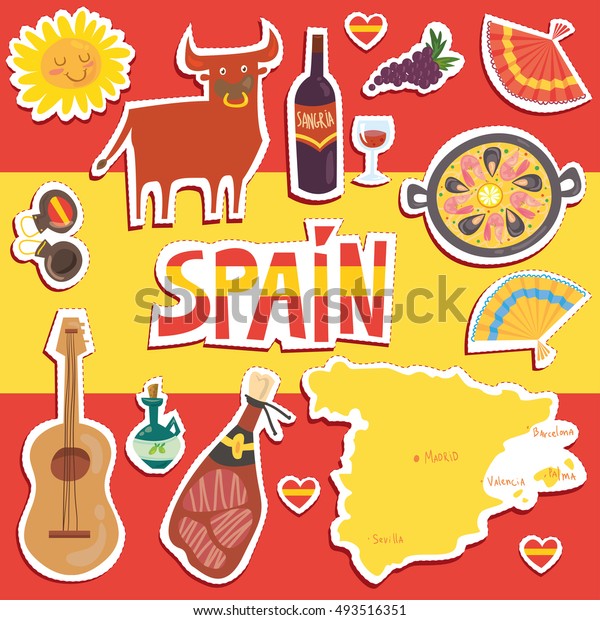 Set More Than 12 Spanish Symbols Stock Vector (Royalty Free) 493516351