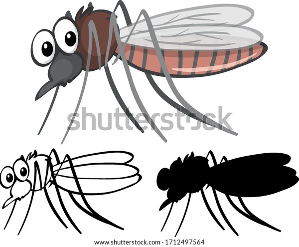 Set Mosquito Cartoon Illustration Stock Vector (Royalty Free ...