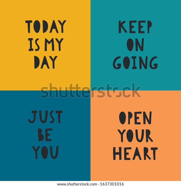 Set Motivational Hand Draw Slogan Vector Stock Vector (Royalty Free ...