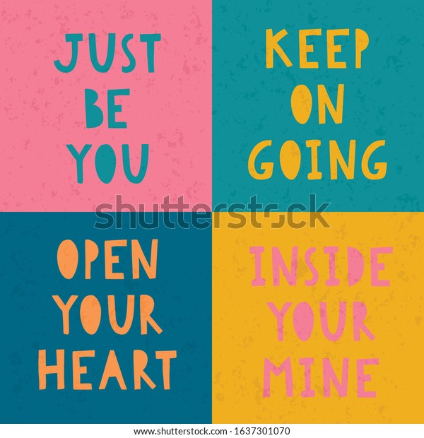 Set Motivational Hand Draw Slogan Vector Stock Vector (Royalty Free ...