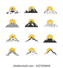 Set Mountain Shapes Vector Illustration Stock Vector (Royalty Free ...