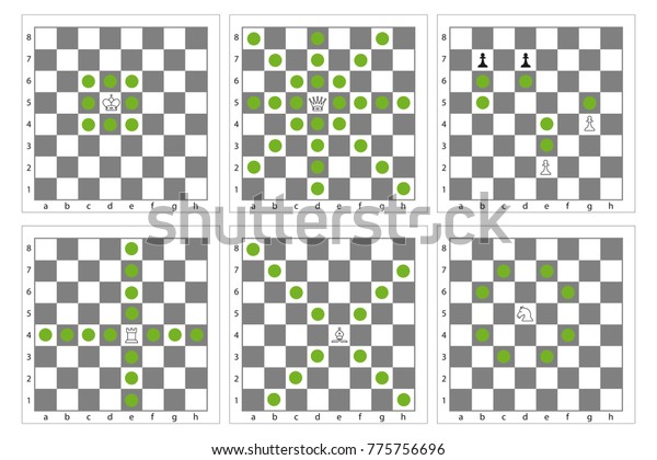 Set Movement Chess Pieces Vector Illustration Stock Vector (Royalty ...