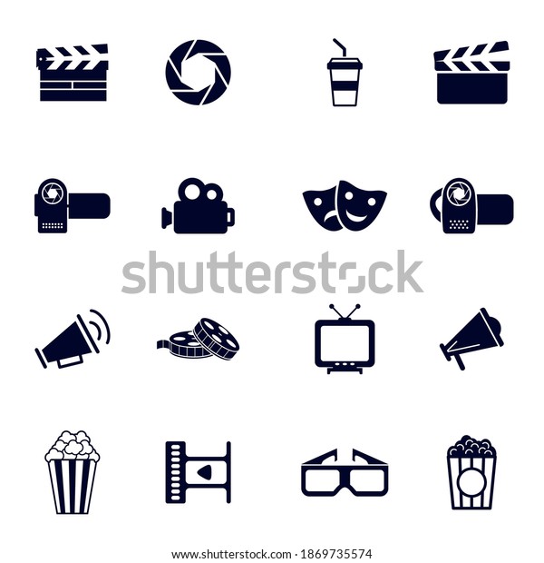 Set Movie Icon Logo Vector Template Stock Vector (Royalty Free ...