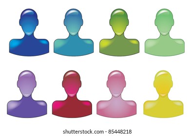 Set Multicolored Buddy Icons Stock Vector (Royalty Free) 85448218 ...