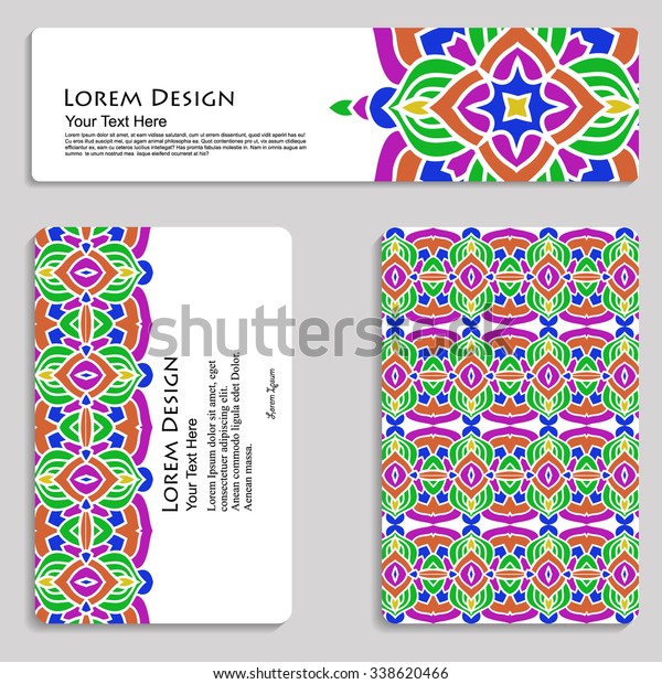 Set Multicolored Business Card Header Templates Stock Vector (Royalty ...