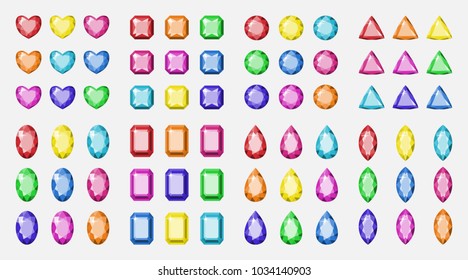 Set Multicolored Gems Vector Illustration Vector Stock Vector (Royalty ...