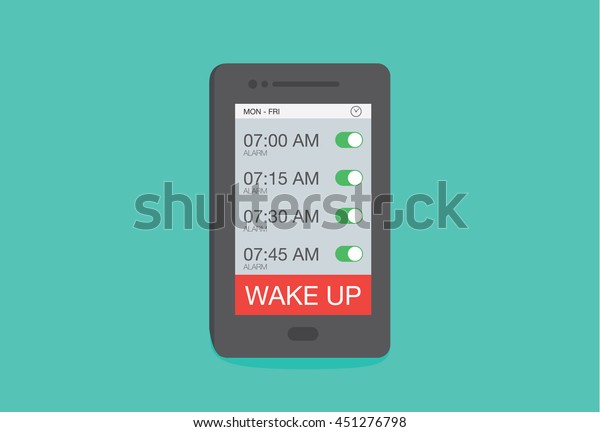 Set Multiple Alarm On Smart Phone Stock Vector (Royalty Free) 451276798