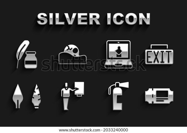 Set Museum Guide Exit Sign Ticket Stock Vector (Royalty Free ...