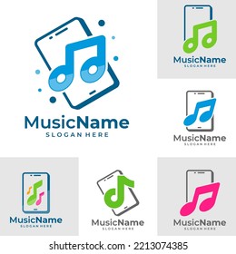 Set Music Phone Logo Vector Icon Stock Vector (Royalty Free) 2213074385 ...