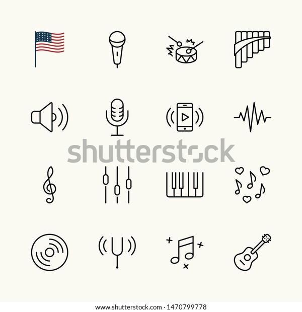 Set Music Related Vector Line Icons Stock Vector (Royalty Free ...
