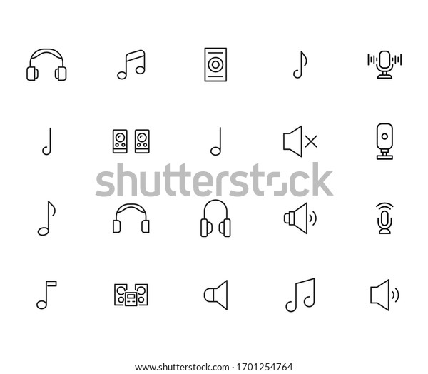 Set Music Related Vector Line Icons Stock Vector (Royalty Free ...