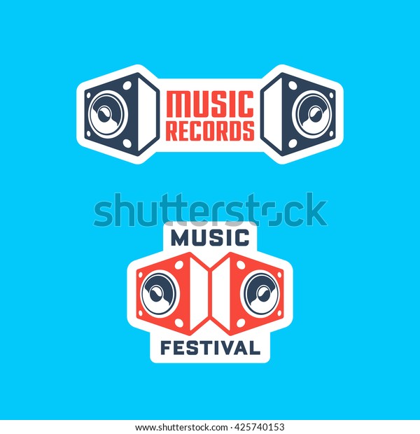 Set Music Themed Badges Labels Collection Stock Vector (Royalty Free ...