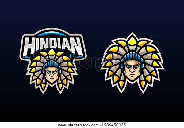 Set Native Indian Esport Logo Suitable 스톡 벡터(로열티 프리) 1586450935 ...