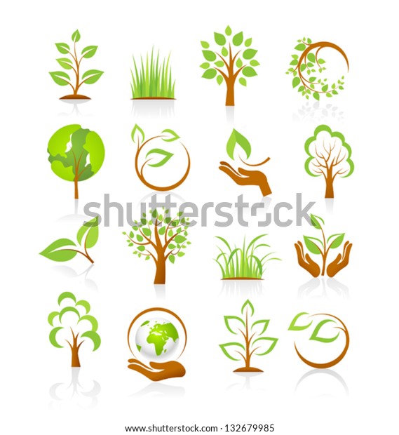 Conjunto de iconos de naturaleza