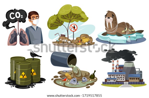 Set Nature Pollution Creative Images Vector Stock Vector (Royalty Free ...