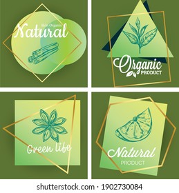 Set Nature Premium Labels Stock Vector (Royalty Free) 1902730084 ...