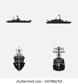 Set Naval Fleet Elements Flat Vector Stock Vector (Royalty Free ...