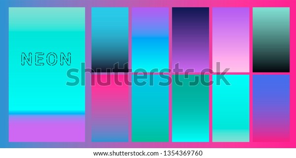 Set Neon Retrowave Vaporwave Gradient Swatched Stock Vector (Royalty ...