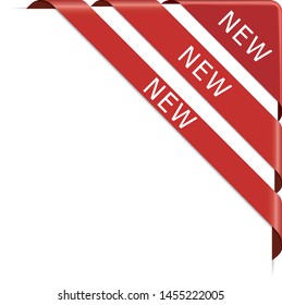 Set New Red Corner Ribbon Banner Stock Vector (Royalty Free) 1455222005 ...