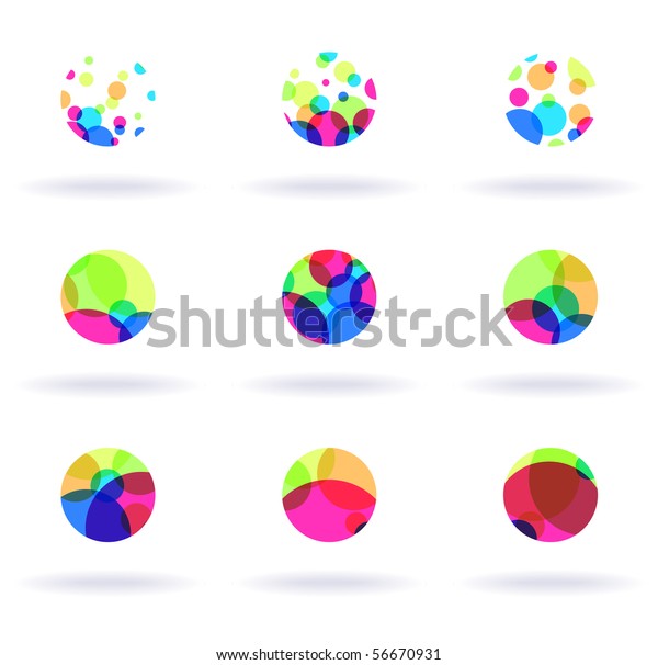 Set Nine Colorful Symbols Vector Illustration Stock Vector (Royalty ...