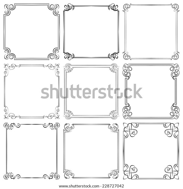 Set Nine Different Vector Decorative Frames Stock Vector (Royalty Free ... Set Nine Different Vector Decorative Frames Stock Vector (Royalty Free ...
