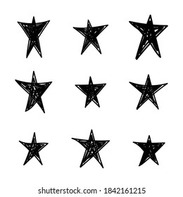 Set Nine Hand Drawn Vector Stars Stock Vector (Royalty Free) 1842161215 ...