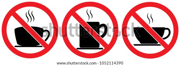 Set No Coffee Cup Sign Isolated Stock Vector (Royalty Free) 1052114390