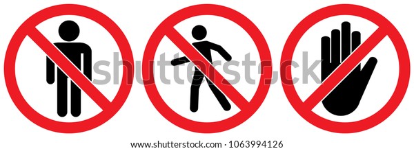 Set No Sign Man Walk Run Stock Vector (Royalty Free) 1063994126 ...