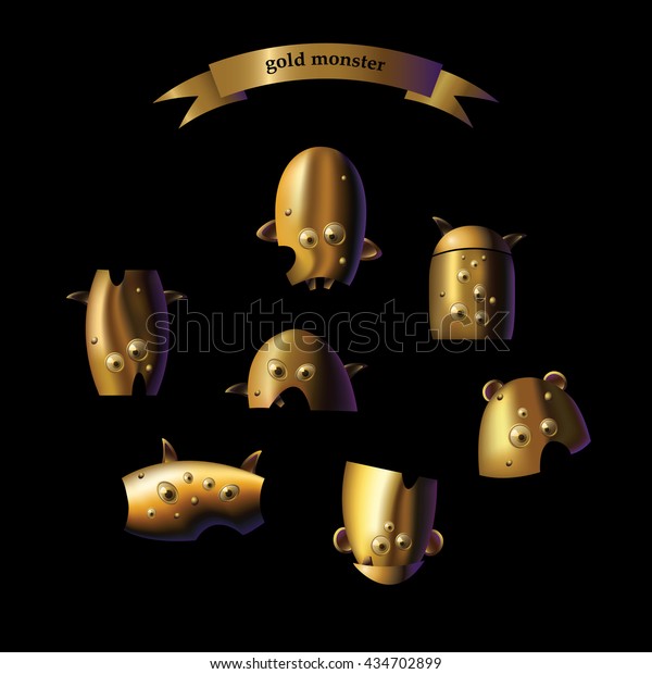 Set Not Scary Monsters Stock Vector (Royalty Free) 434702899 | Shutterstock