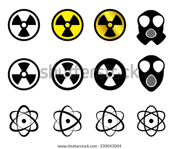 Conjunto de iconos nucleares en muchos: vector de stock (libre de ...