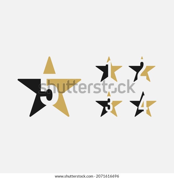 Set Number 12345 Star Logo Template: เวกเตอร์สต็อก (ปลอดค่าลิขสิทธิ์ ...