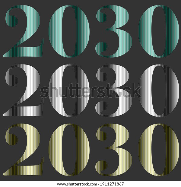 Set Number 2030 Year Strips Pattern Stock Vector (Royalty Free ...