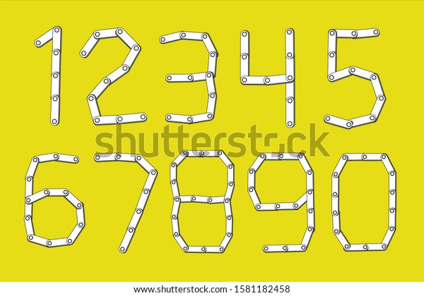 Set Number Chain Collection Paper 2d Stock Vector (Royalty Free ...