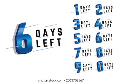 Set Number Day Left Design Vector Stock Vector (Royalty Free ...