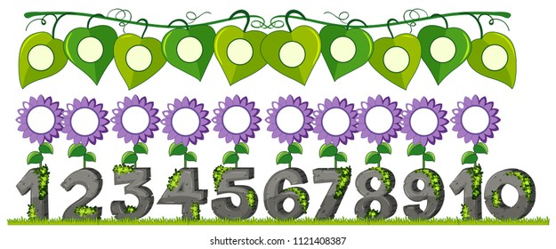 Set Number Flower Illustration Stock Vector (Royalty Free) 1121408387 ...