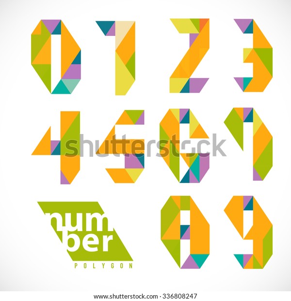 Set Number Geometric Calligraphy Polygon Concept Stock Vector (Royalty ...