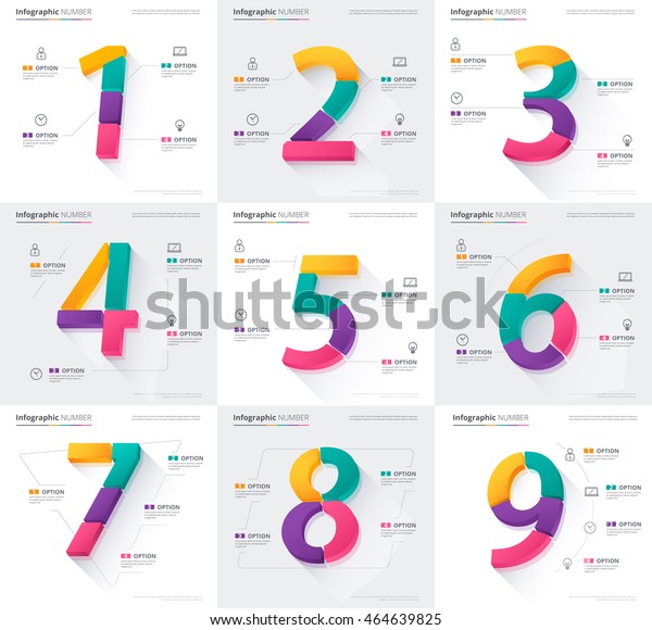 Set Number Infographic Character Design Template Stock Vector (Royalty ...