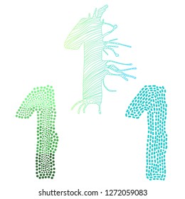 Set Number One 1 Hand Drawing: vector de stock (libre de regalías ...