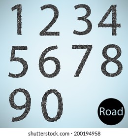 Set Number Road Asphalt Texture Stock Vector (Royalty Free) 200194958 ...