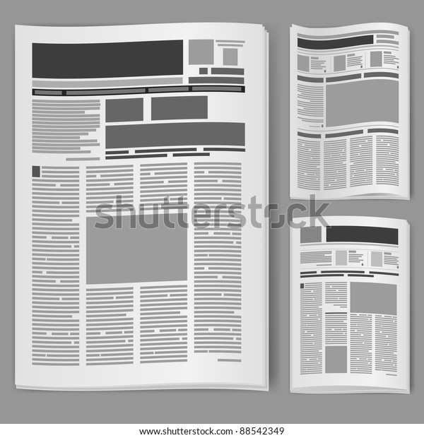Set Number Two Newspaper Illustration On Stock Vector (Royalty Free ...