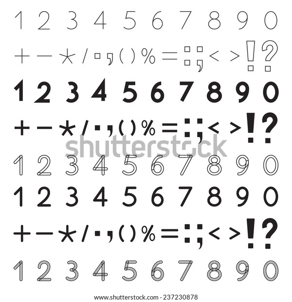 Set Numbers 1 2 3 4 Stock Vector (Royalty Free) 237230878