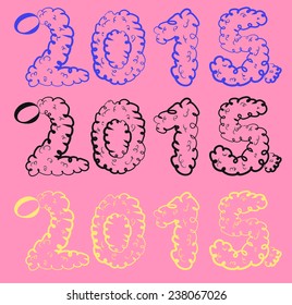 Set Numbers 2015 Stylized Symbol Year Stock Vector (Royalty Free ...