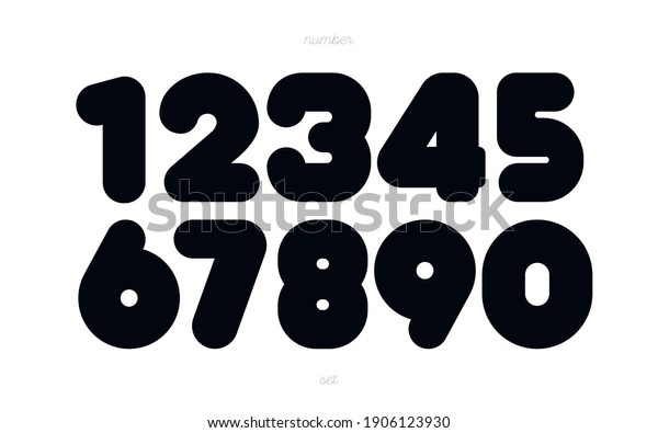 Set Numbers Bold Style Trendy Typography Stock Vector (Royalty Free ...