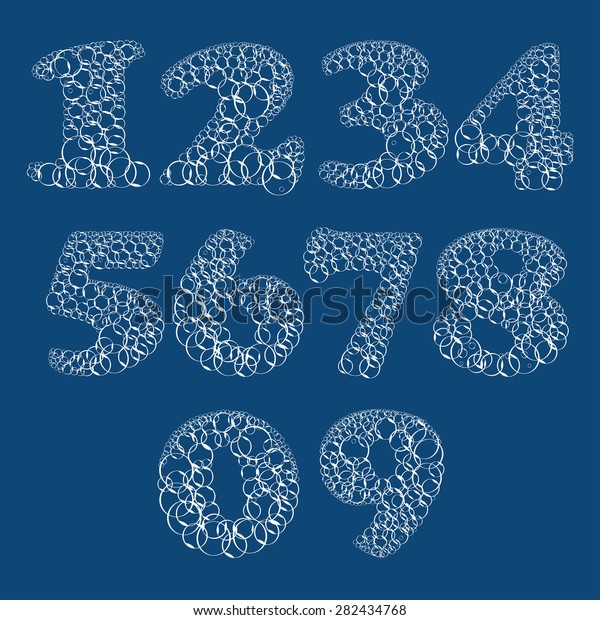 Set Numbers Bubbles Water Vector Illustration Stock Vector (Royalty ...