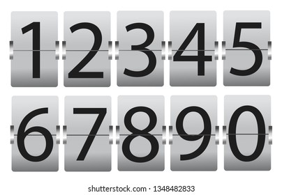 Digital Flip Numbers On Dark Background Stock Vector (Royalty Free ...
