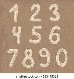 Set Numbers Sketch Vector Illustration On Stock Vector (Royalty Free ...