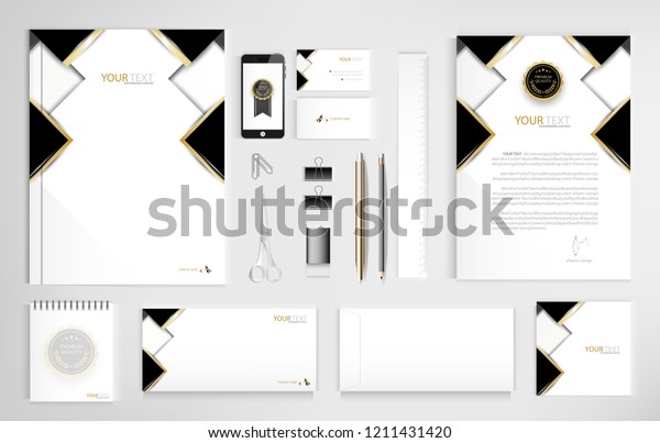 Set Office Documents Business Vector Illustration Stock Vector (Royalty ...