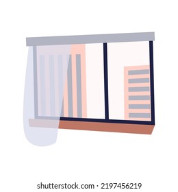 Set Office Windows Windows Interiors Cartoon Stock Vector (Royalty Free ...