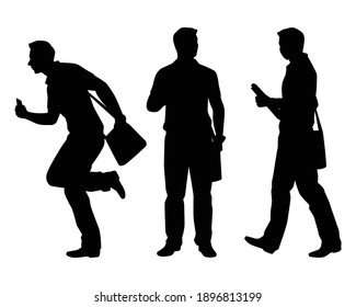 Set Office Worker Silhouette Vector On Stock Vector (Royalty Free ...
